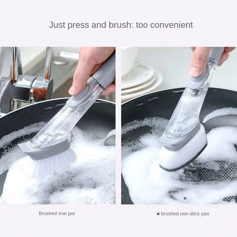 Kitchen Dish Brush Long Handle Dishwashing Clean Brush Multifunctional ...