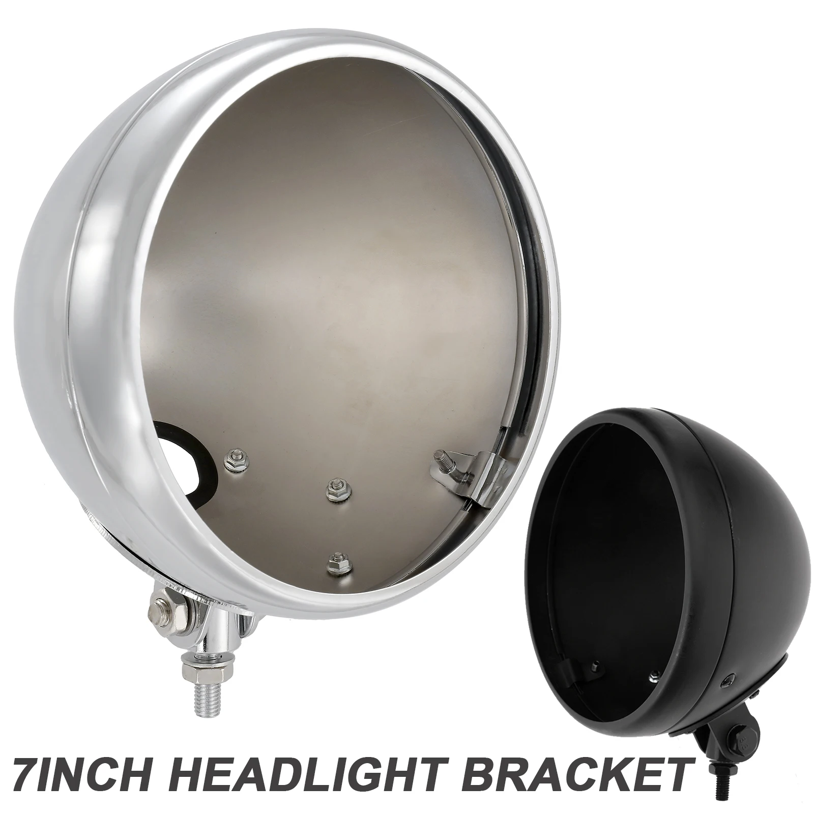 Universal-7inch-Round-Motorcycle-Headlight-Housing-Shell-Headlamp-Light ...
