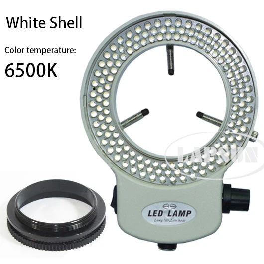 White Adjustable 6500K 5500K 144 LED Ring Light illuminator Lamp ...