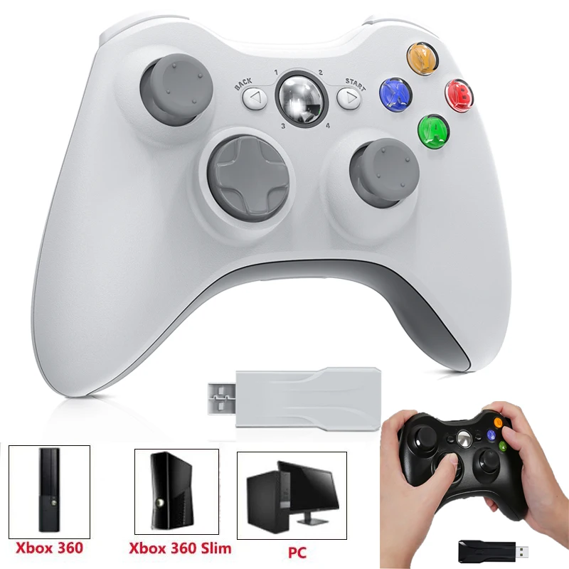For-Xbox-360-Slim-Elite-Winodow-Video-Game-Gamepad-Wireless-wired-2-4G ...