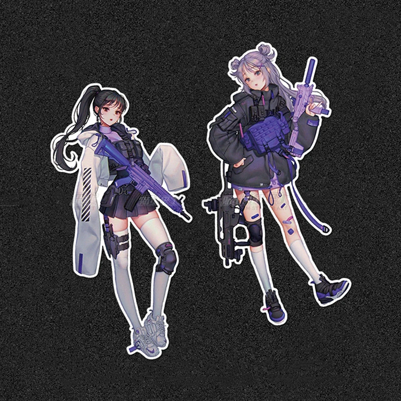 JDM-Two-dimensional-Tactical-Girl-Military-Weapon-Reflective-Car ...