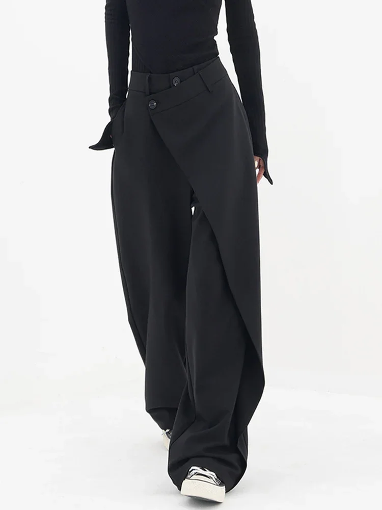 Women-Pants-High-Waisted-Wide-Leg-Pants-Irregular-Patchwork-Casual-2024 ...
