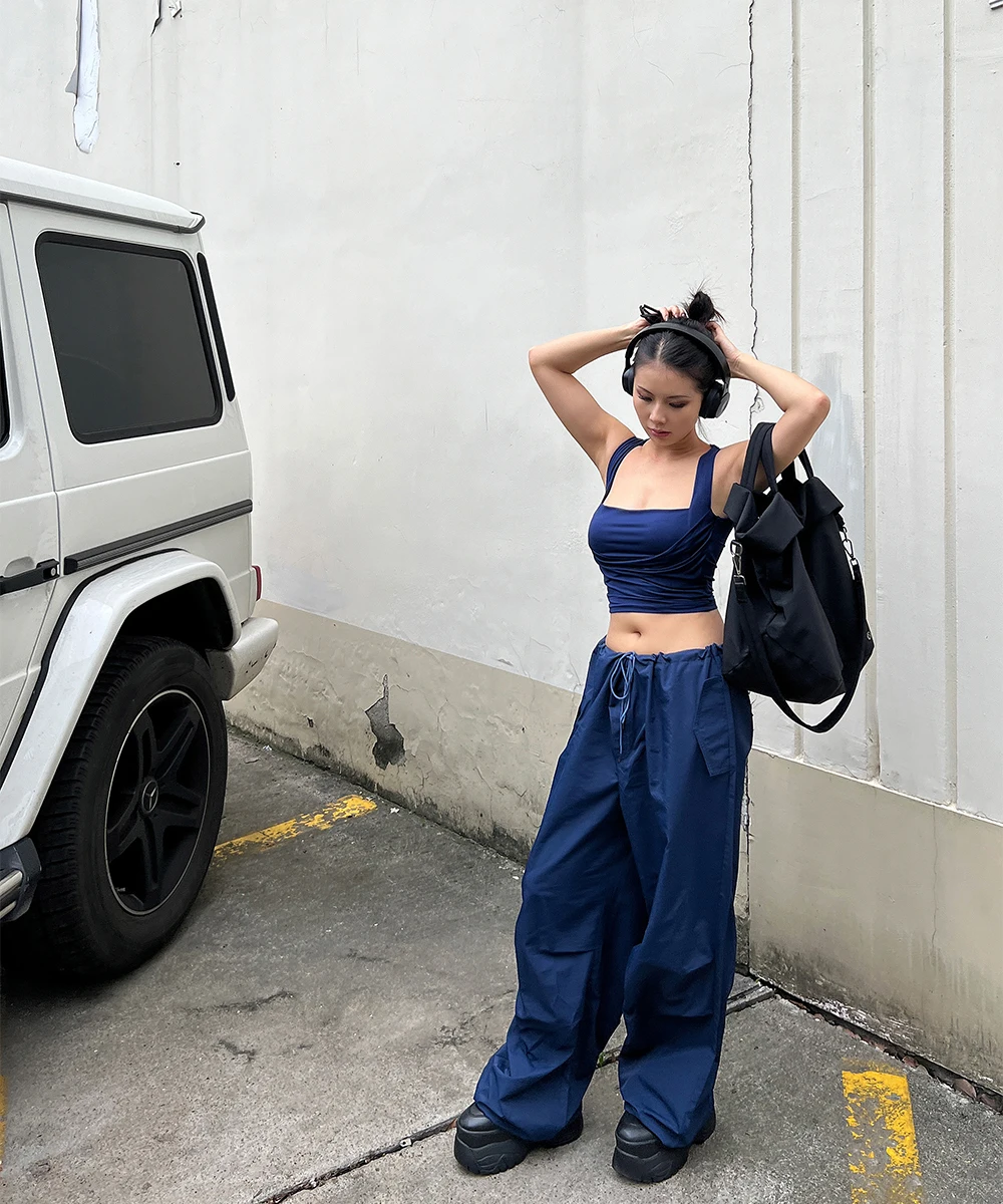 Double Layer Crop Top Tank Top Double Layer Y2k Clothing
