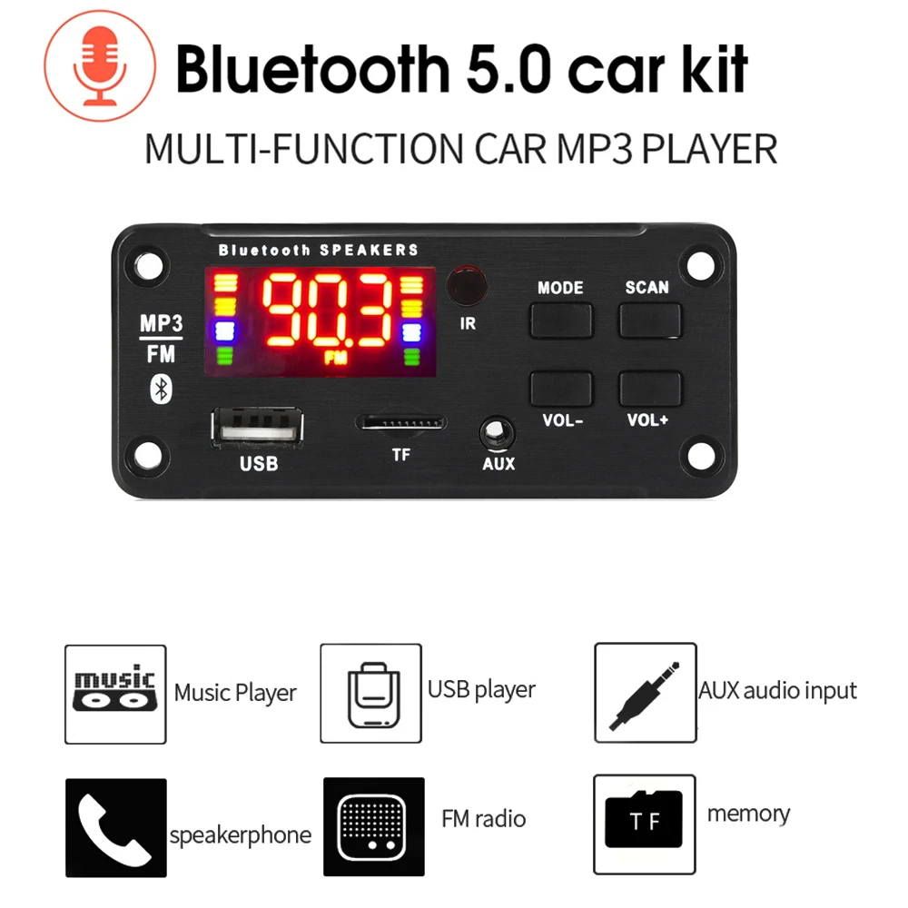 2*25w 50w Amplifier Car Audio Usb Tf Fm Radio Module Bluetooth 12v Mp3 ...
