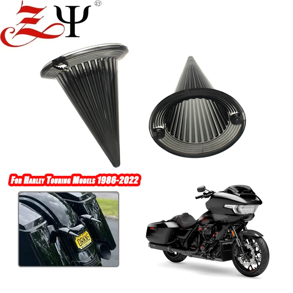 Motorcycle-Turn-Signal-Light-Lens-Cover-Bezels-Trim-Ring-For-Harley ...