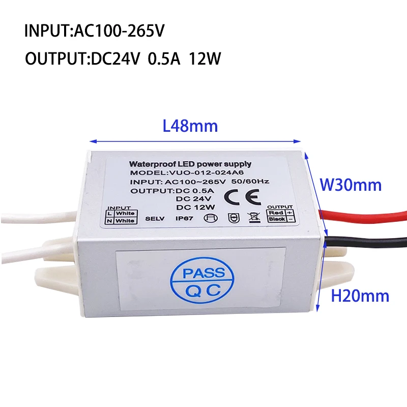 Slim-Mini-LED-Regulator-AC120V-240V-to-DC-12V-24V-IP67-12W-Outdoor ...