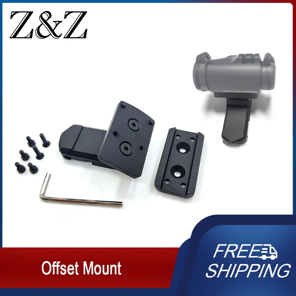 Tactical 45 Degree Picatinny Offset Optic Mount For RMR Red Dot Mount ...
