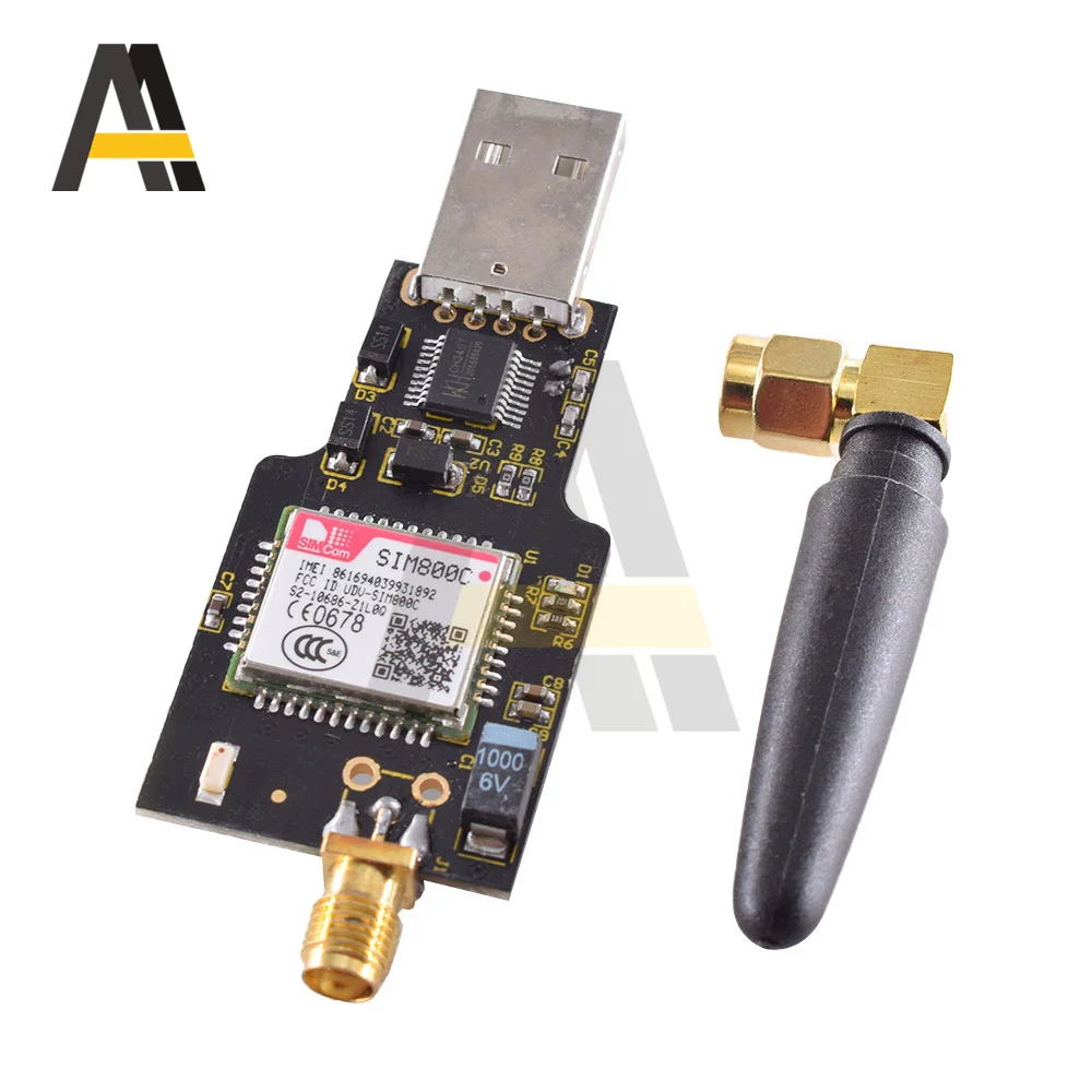 USB-To-GSM-Module-with-Bluetooth-compatible-SIM800C-Board-CH340T-Quad ...