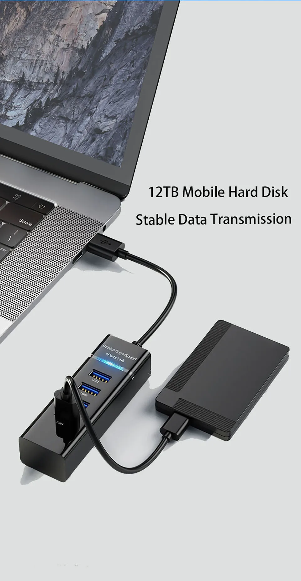 USB 3.0 - Séparateur USB Hub USB 2.0 à 4 ports, adaptateur'extension ...