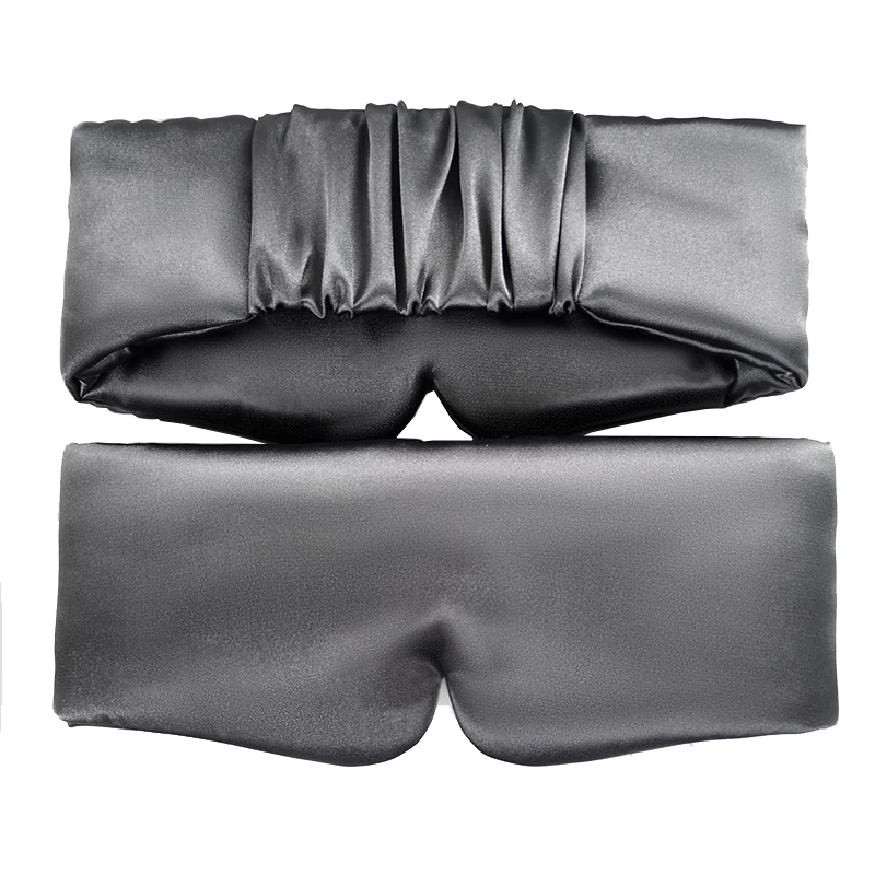 La couleur noire Masque de sommeil en Satin de soie pour hommes et ...
