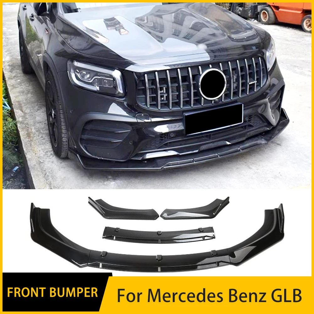 For-Mercedes-Benz-GLB-AMG-3Pcs-Front-Bumper-Lip-Body-Kit-Spoiler ...