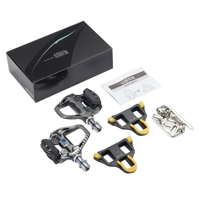 RACEWORK Road Bike Pedal Carbon Fiber Pattern Ultra Light Bearings ...