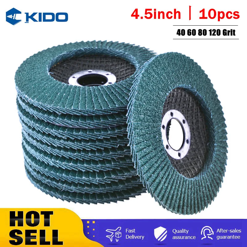 5/10PCS Quality Flap Discs 115mm 4.5 inch Sanding Discs 40/60/80/120 ...