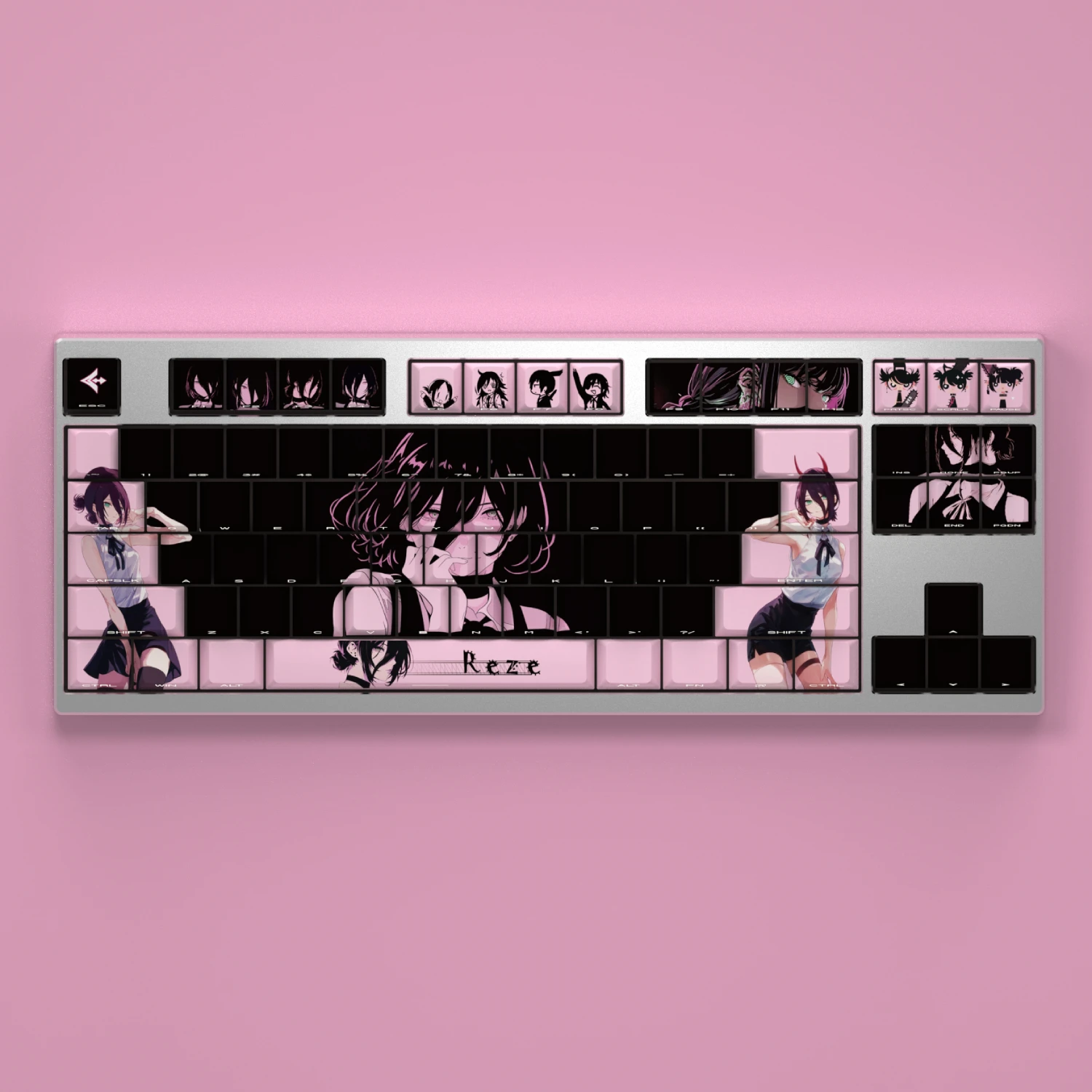 129 keys Reze Keycaps Chainsaw Man Theme Translucent Anime Keycaps PBT ...
