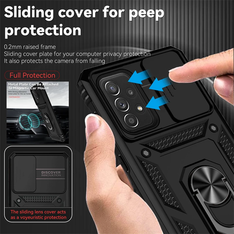 For Samsung Galaxy A13 A33 A53 5G Case Slide Lens Shockproof Armor ...