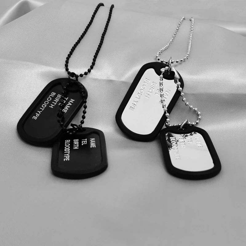 Men-s-Interesting-Military-Army-Style-2-Dog-Tags-Chain-Pendant-Necklace ...