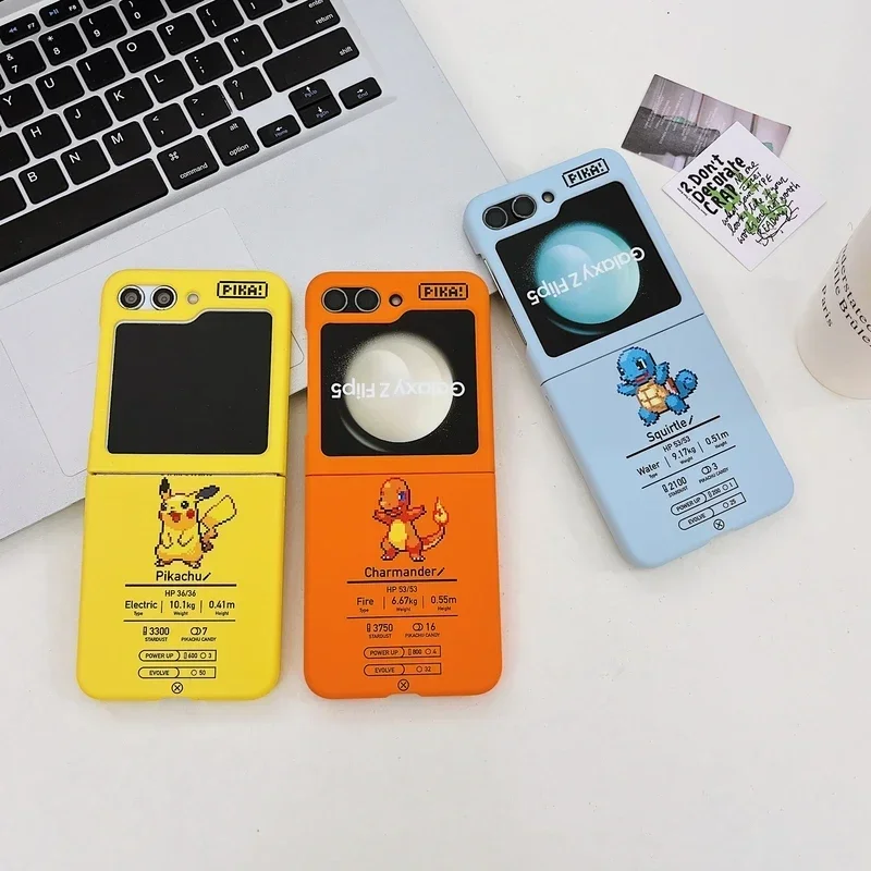 Pocket-Monster-Pokemon-Pikachu-Squirtle-Charmander-Phone-Case-For-Samsung-Galaxy-Z-Flip-5-Case ...