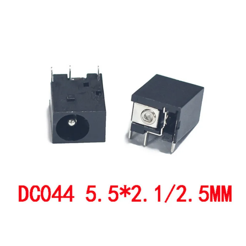 100PCS DC Power Socket DC 044 5.5 * 2.1 / 2.5mm DC044 DC Power Socket Female 3 Pin Horizontal ...