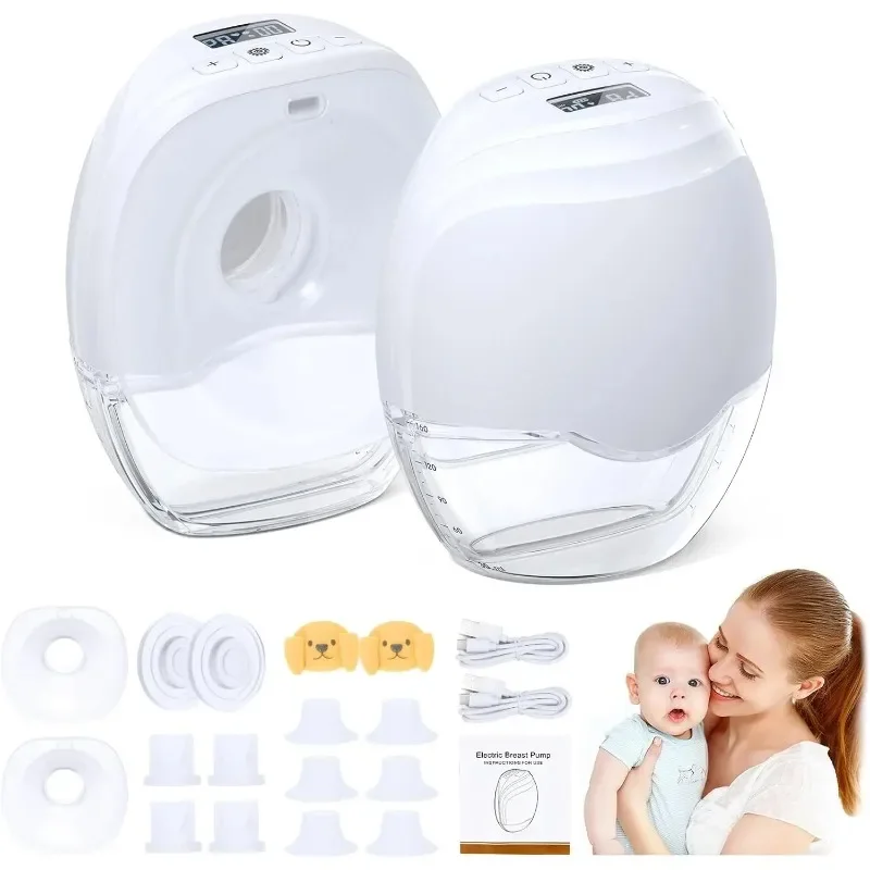 2pcs-Wearable-Electric-Breast-Pump-Tritan-Material-Wireless-Breast-Pump ...