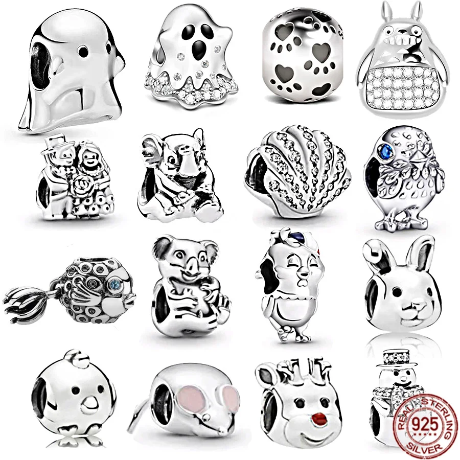 NEW-Animal-Series-925-Sterling-Silver-Bead-Chick-Mouse-Rabbit-Owl-Charm ...