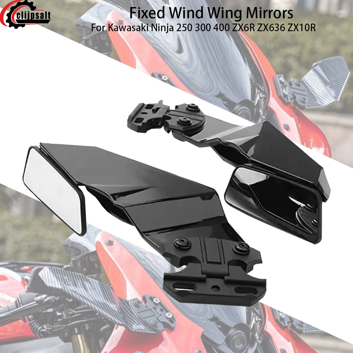 Motorcycle Adjustable Side Wing Spoiler Fairing with Rearview Universal ...