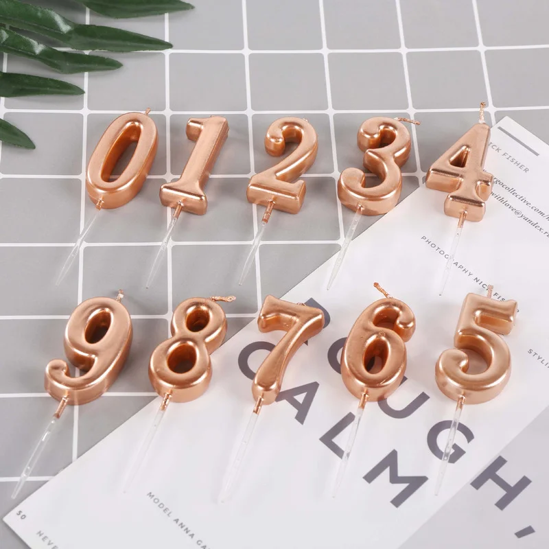 Rose-Gold-Number-Cake-Candle-Children-Birthday-Anniversary-Cake-Bar ...