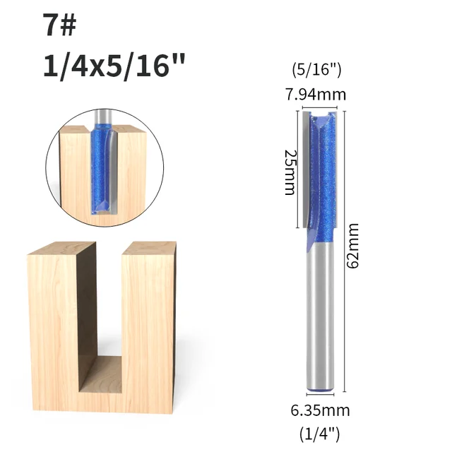NXWIND 6MM 6.35MM Shank Straight Bit Router Bit Woodworking Milling ...