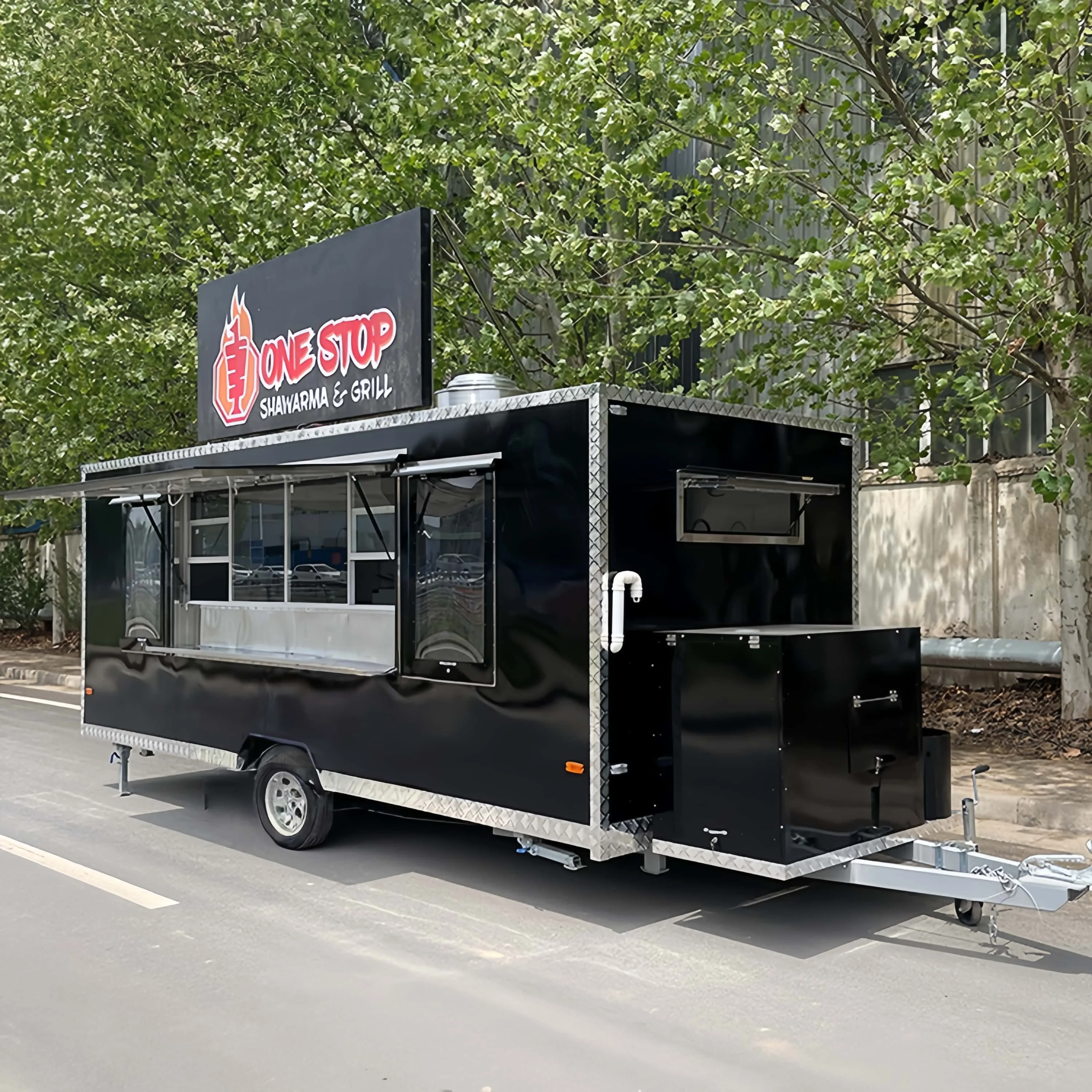 Towable Fast Retail Food Truck Trailer with Full Kitchen Equipment ...