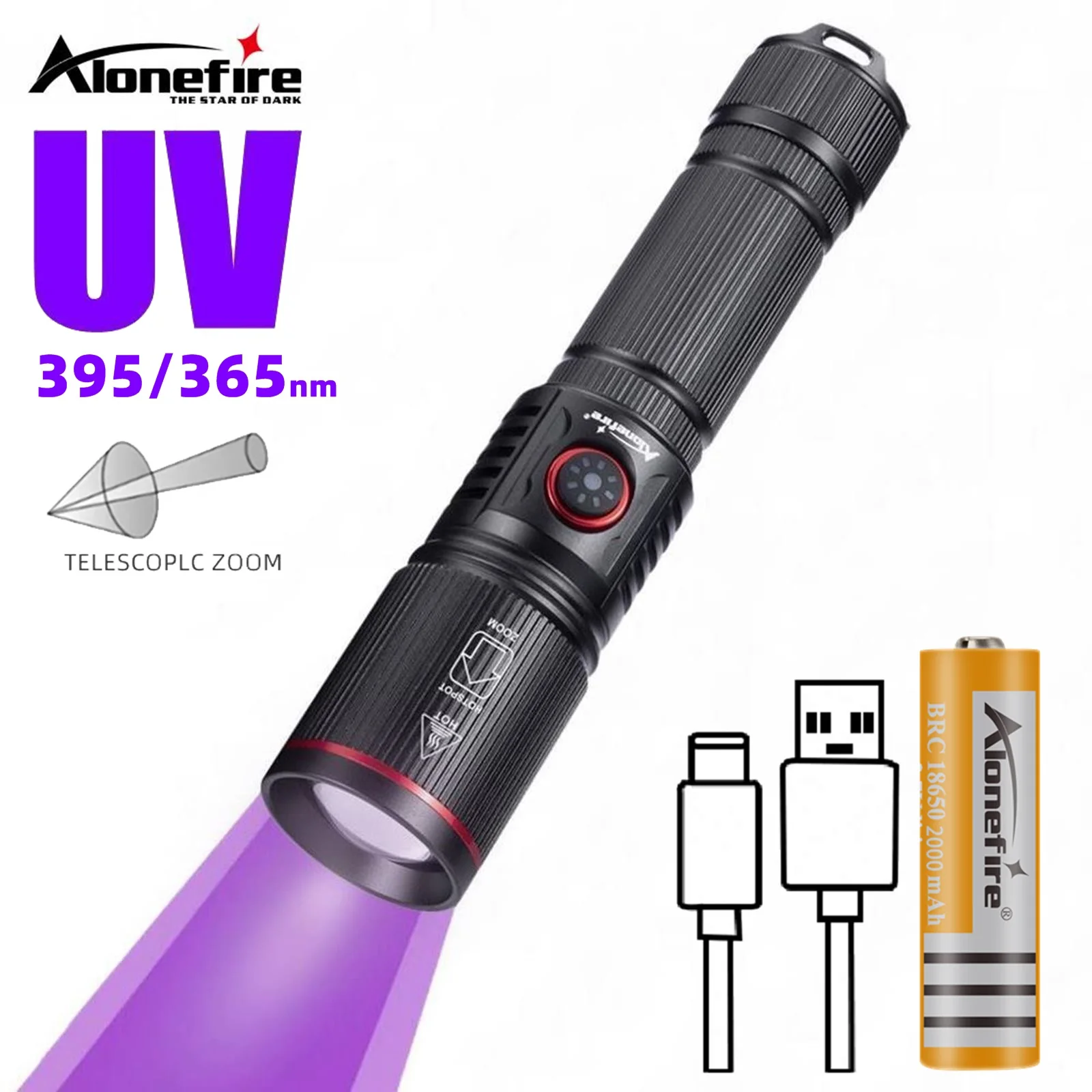 20W-Zoom-365nm-UV-Flashlight-Ultraviolet-Ultra-Violet-Torch-Dog-Urine ...