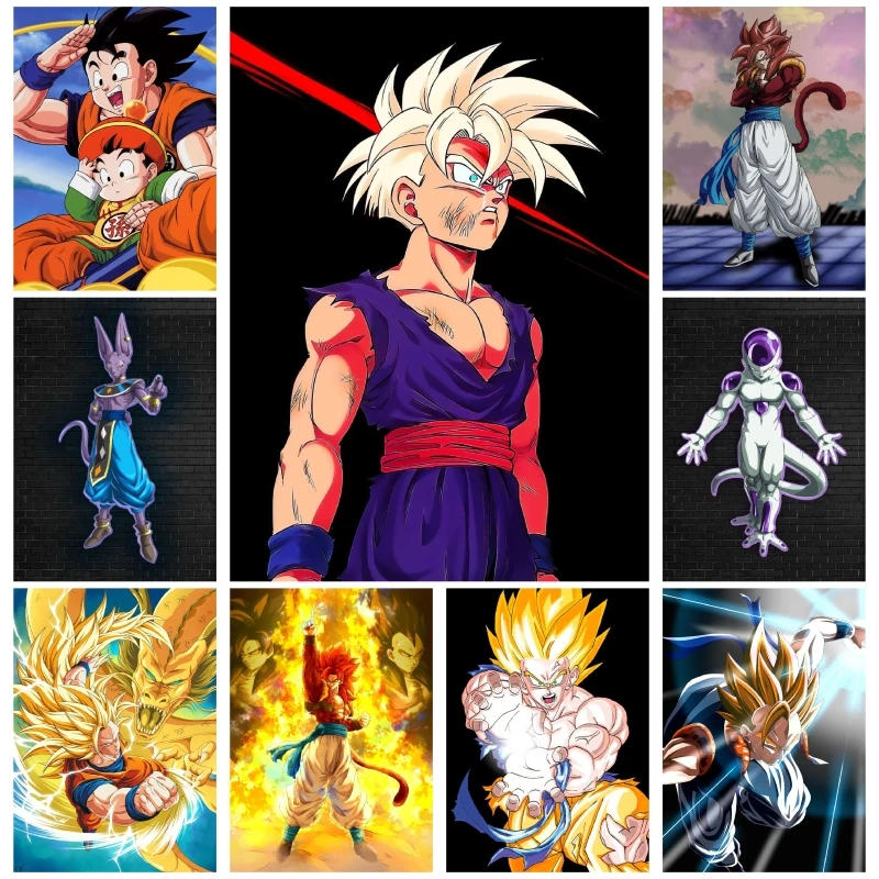 Japanese-Classic-Anime-Canvas-Prints-Poster-Dragon-Ball-Z-Figures-Majin ...