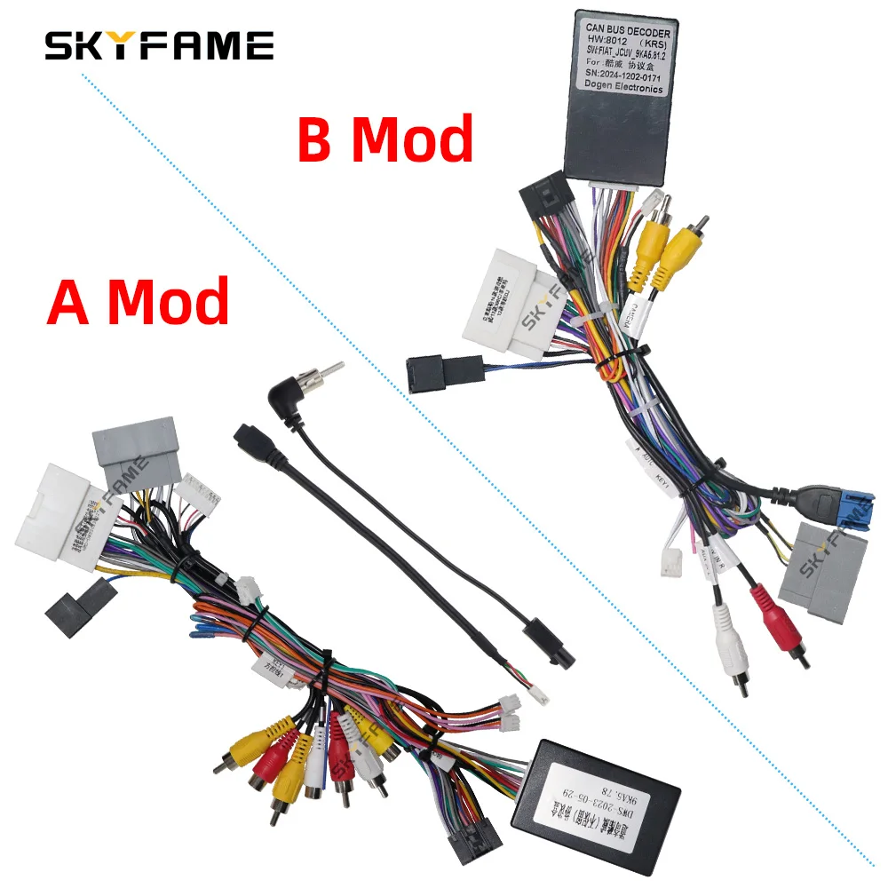 SKYFAME Car 16pin Wiring Harness Adapter Canbus Box Decode Android ...