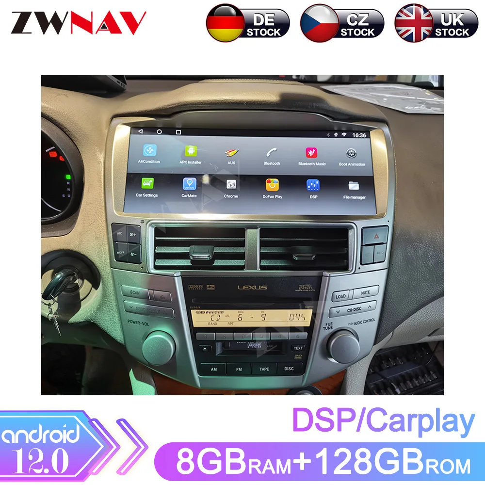 12.3" Screen Android 12 Car Radio Multimedia Video Player For Lexus RX ...