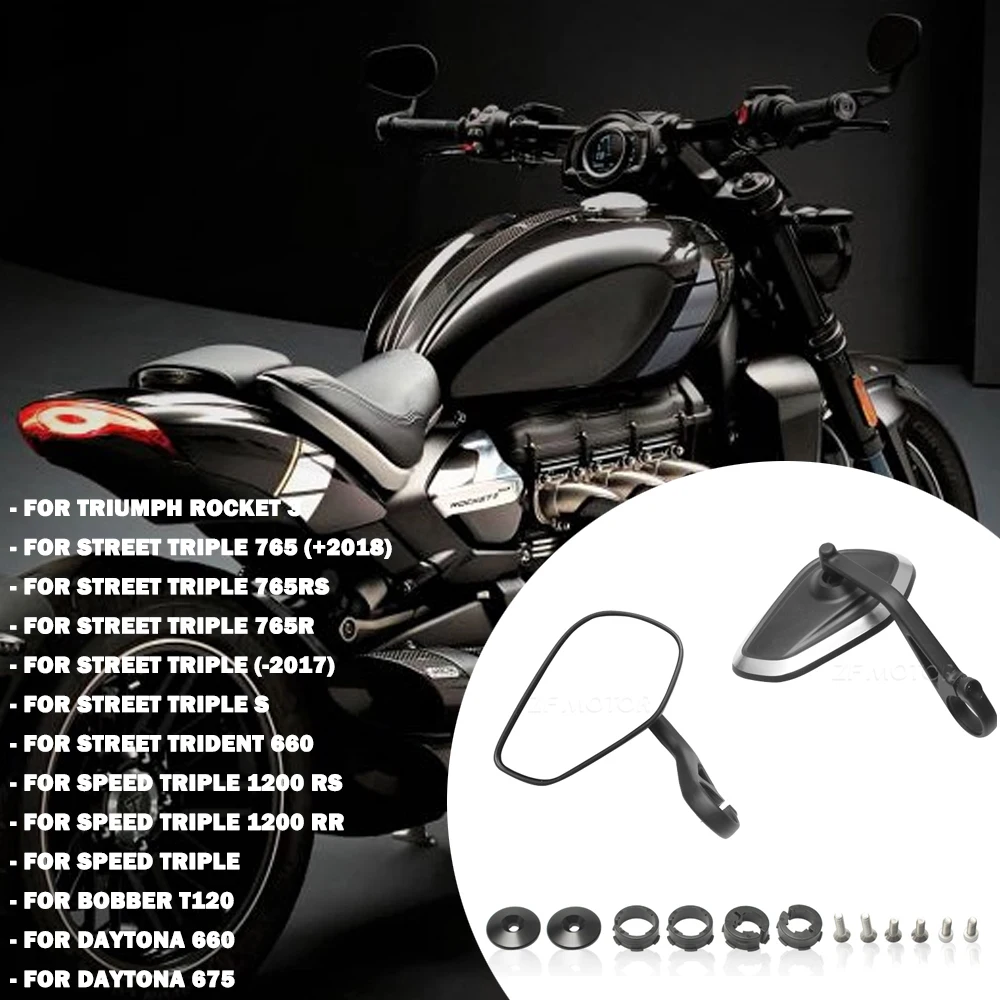Motorcycle-Handlebar-Rearview-Bar-End-Mirror-For-Rocket-3-Street-Triple ...