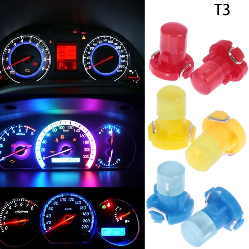 10Pcs-T3-Dash-Indicator-Light-Panel-Bulb-COB-1SMD-Wedge-LED-Instrument ...