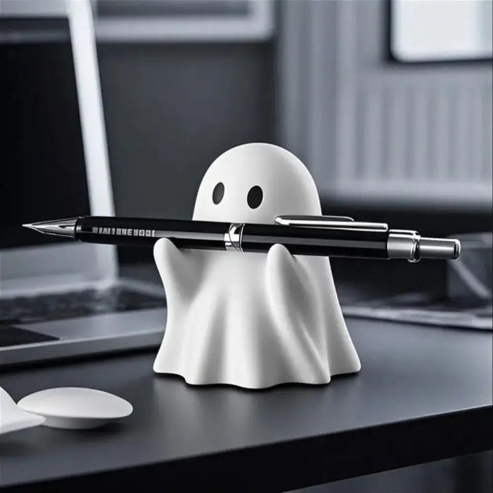 Crafts Cute Ghost Pen Holder Creative Portable Halloween Ghost Figurine ...