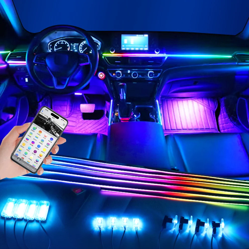 18-in-1-Dual-Zone-Symphony-Car-LED-Ambient-Light-Interior-64-Color-RGB ...