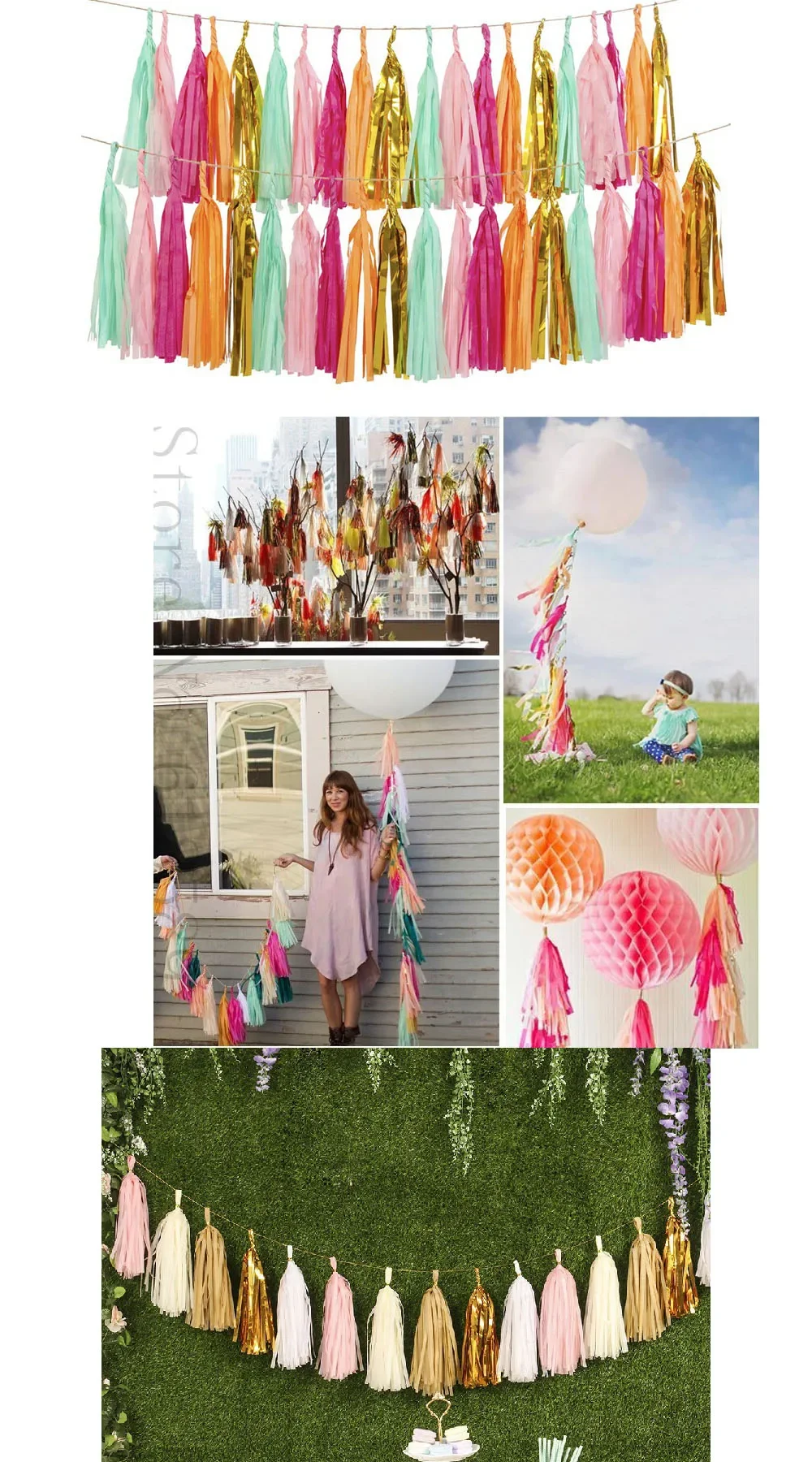 Гирлянды из папиросной бумаги 5 шт. | AliExpress