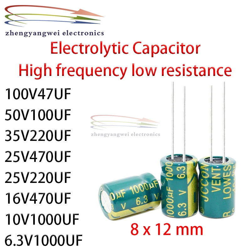 50pcs 8x12mm 6.3v 1000uf 10v 1000uf 16v 470uf 25v 220uf 25v 470uf 35v ...