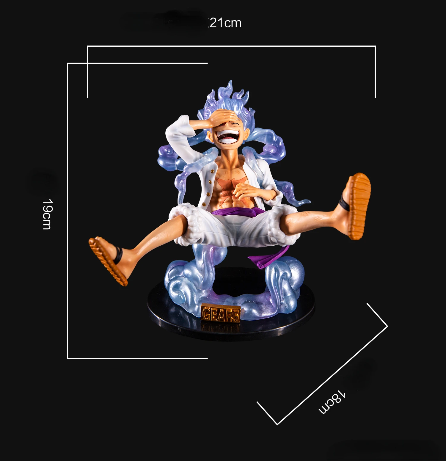 One Piece Luffy Gear 5 Figurine Sun God Nikka 19cm PVC Action Figures ...