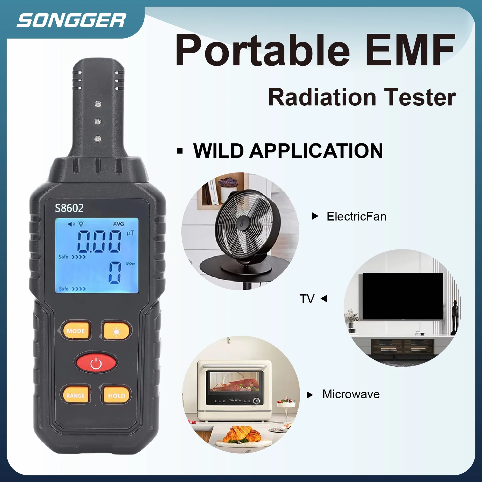 EMF Meter Detector Portable Electromagnetic Field Meter Gauss EV mW 3 ...