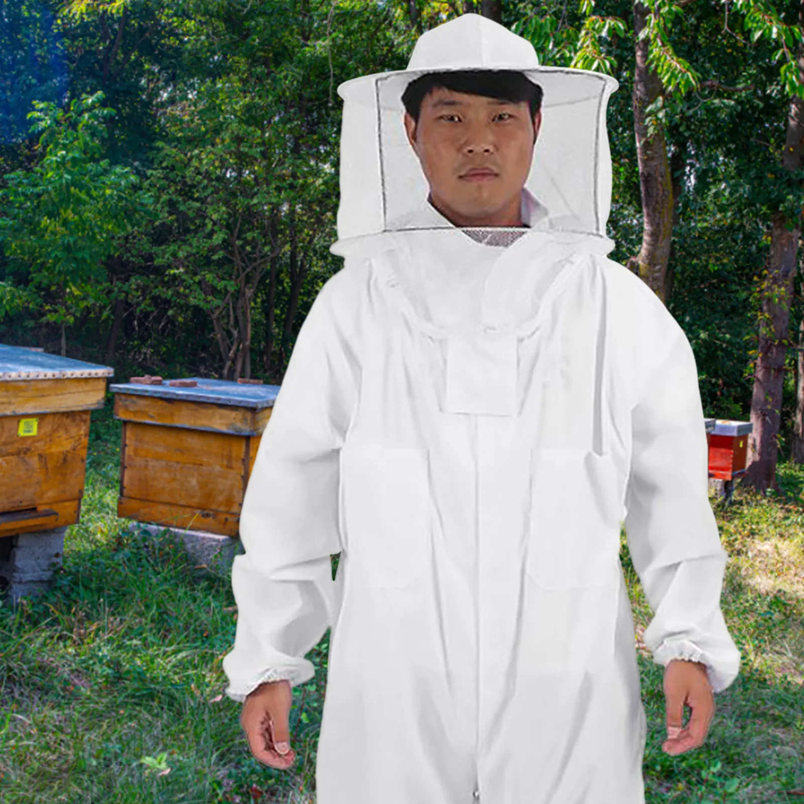 Beekeeping-SuitWhite-Beekeeper-Clothing-Cotton-Beekeeping-Suit-With ...