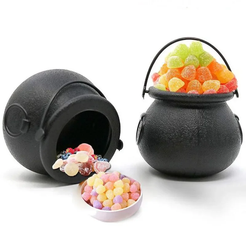 6Pcs-Plastic-Mini-Cauldron-Witch-Calderon-Pot-Black-Bucket-with-Handle ...