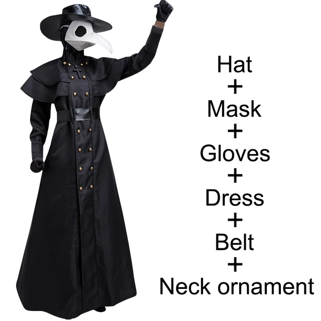 Plague Doctor Cosplay Dress Set Carnival Party Cosplay Costume Medieval ...