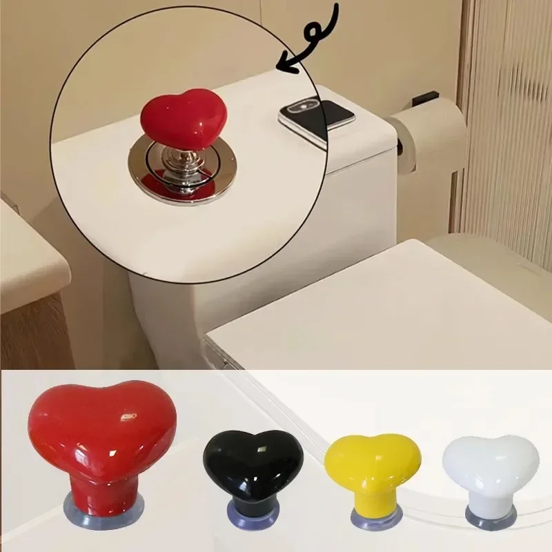 New-Handle-Toilet-Press-Button-Heart-Shaped-Press-Tank-Push-Switch ...