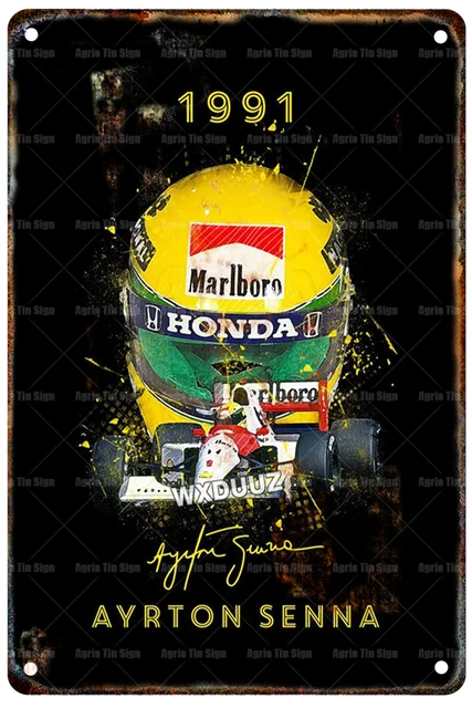 80s F1 Racing Helmet F1 Racing Aesthetic Tin Sign Metal Posters Wall ...