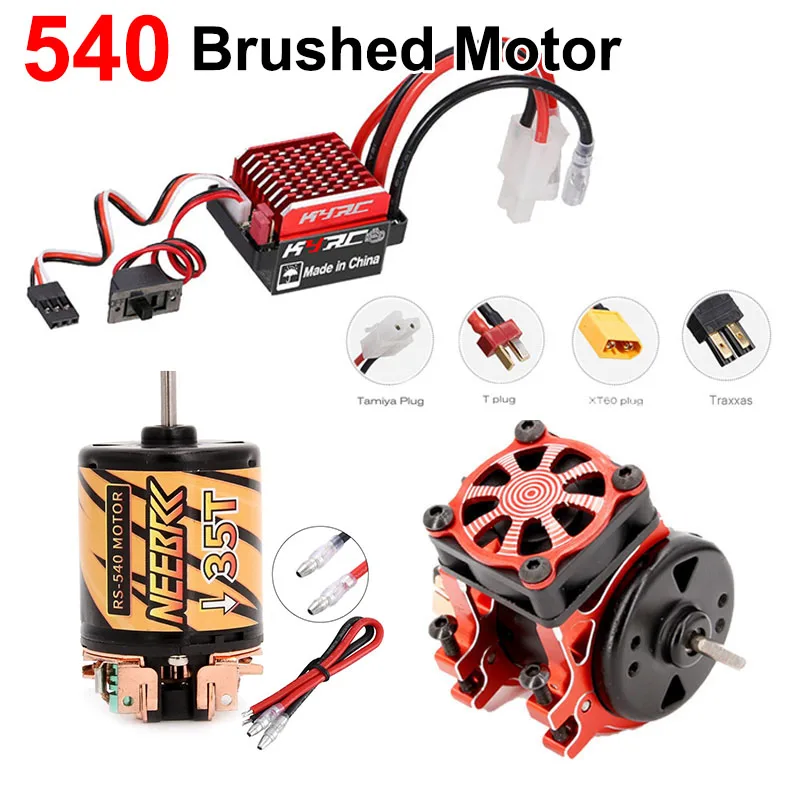 RC-Car-540-Brushed-Motor-35T-45T-55T-60A-ESC-Cooling-Fans-Combo-Kit-for ...