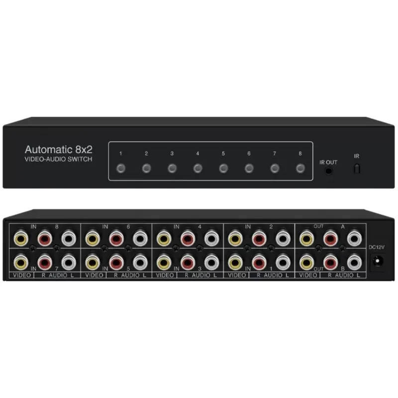 8x2-AV-Switcher-With-Remote-Control-RCA-Video-Audio-Selector-8-in-2-out ...