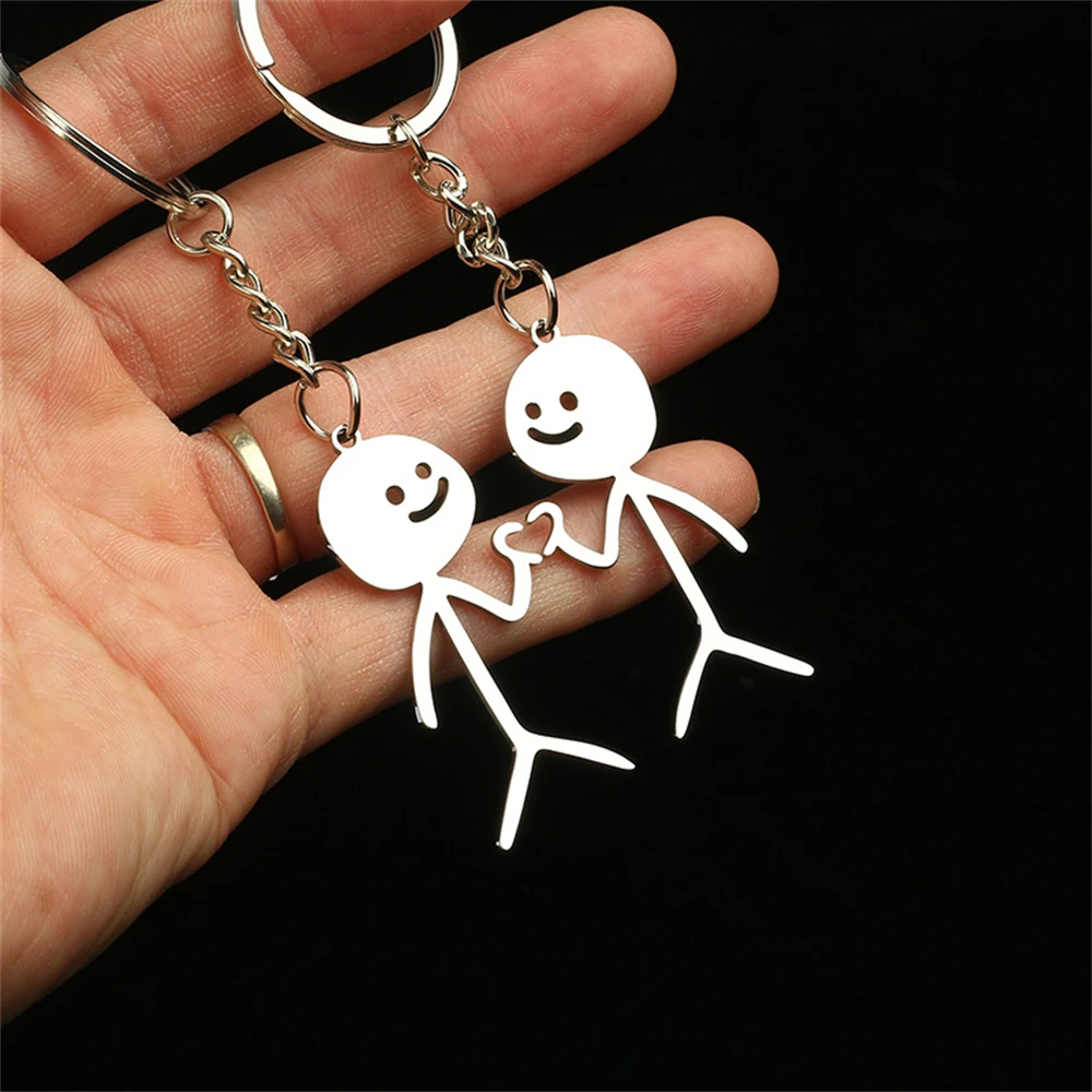 1Pair-Creative-Finger-Heart-Stickman-Keychains-Funny-Couple-Keychains ...