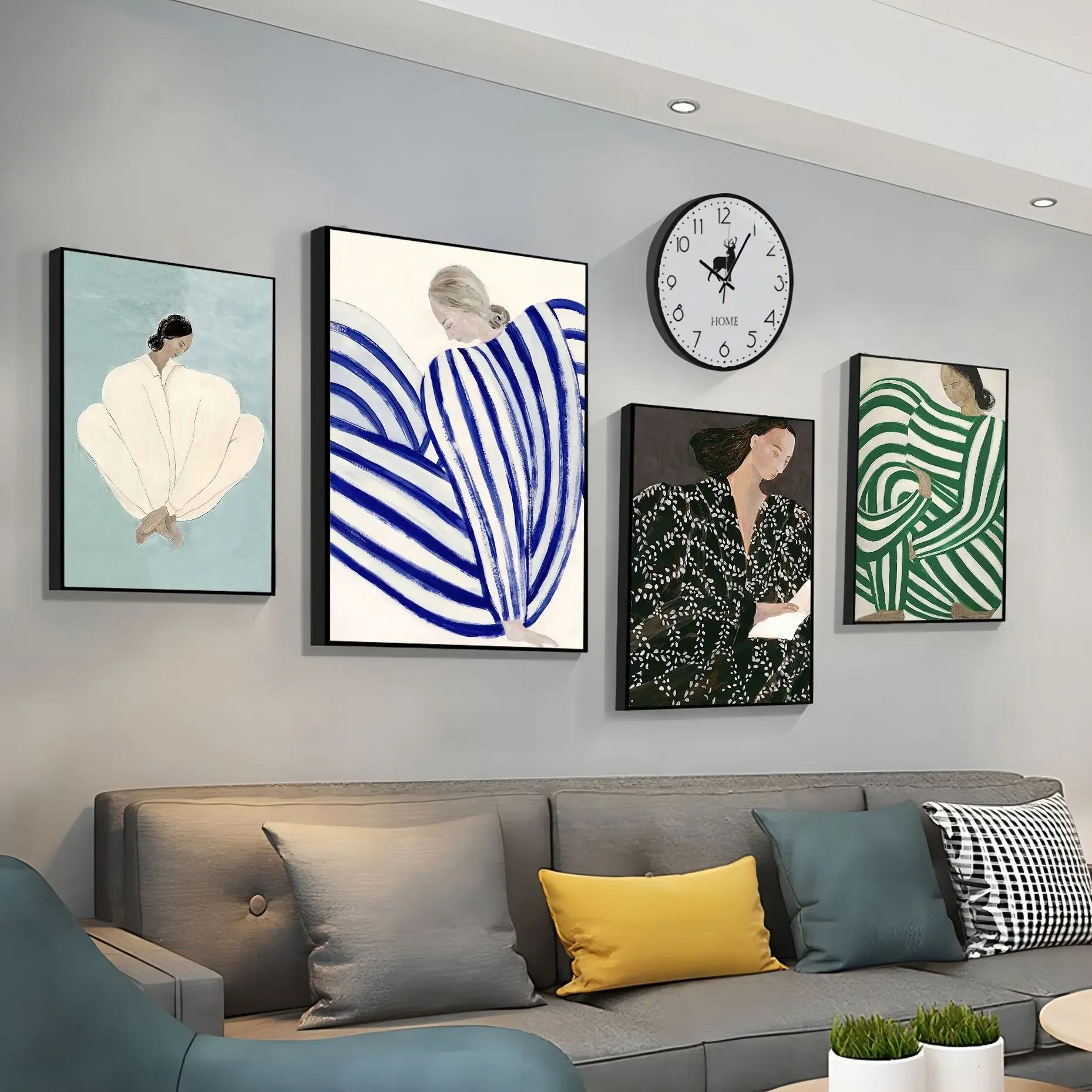 HD-Figura-Abstrata-Linhas-Linha-Menina-Sofia-Auto-adesivo-Art-Poster ...