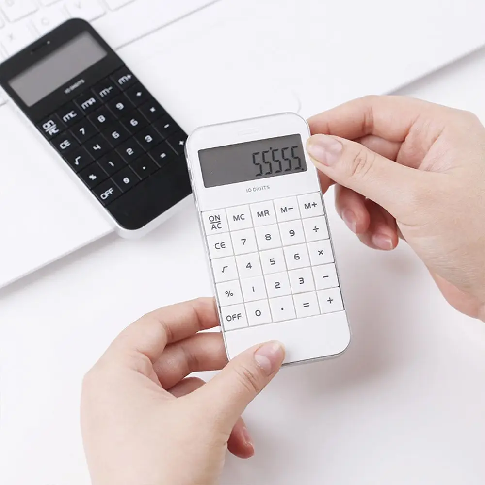 Fashion-Digit-Calculator-White-Electronic-Display-Pocket-Office ...